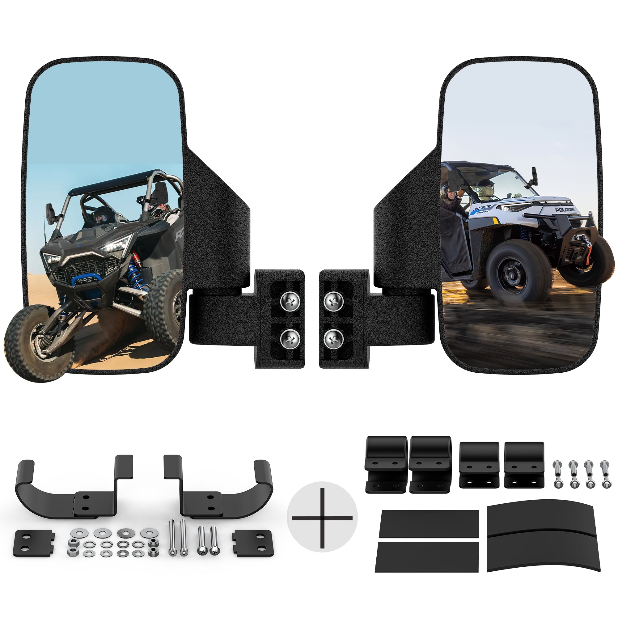 Universal UTV Side Mirrors,UTV Mirror with Two Installation Methods Co