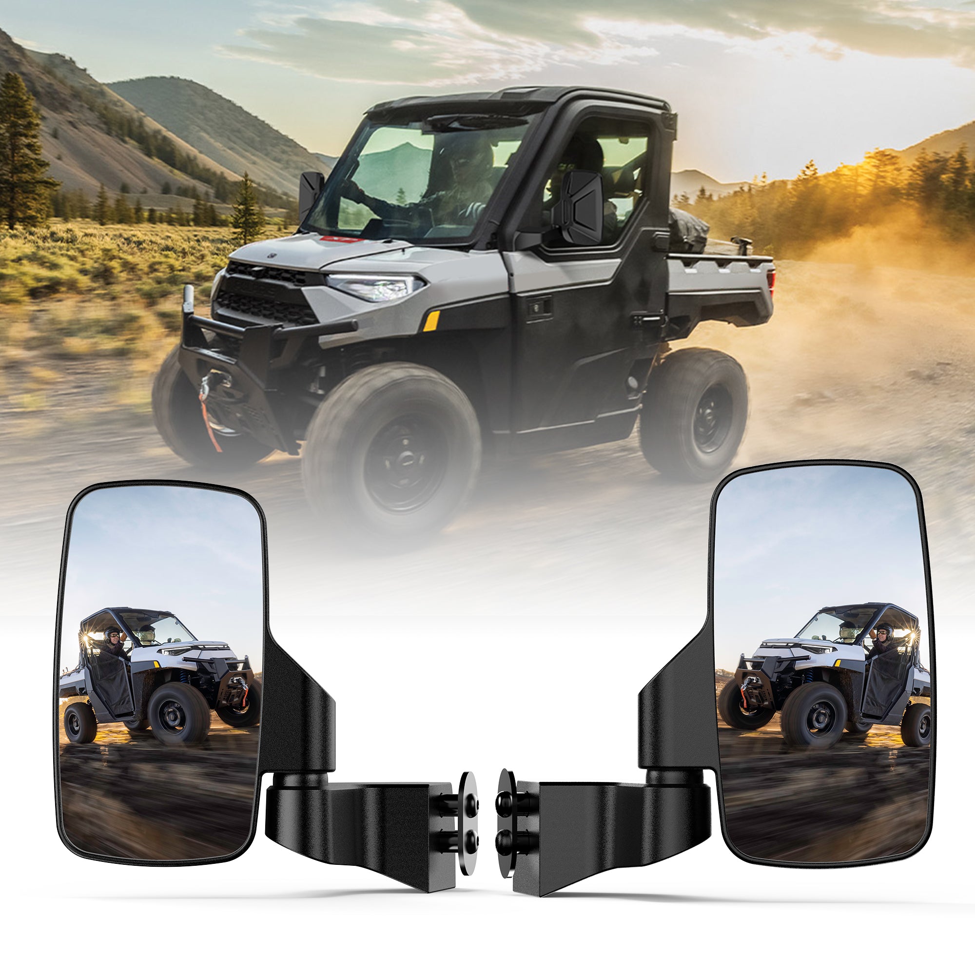 Ranger Side Mirrors Door Mounted, Esploratori UTV Side Mirrors for Ful
